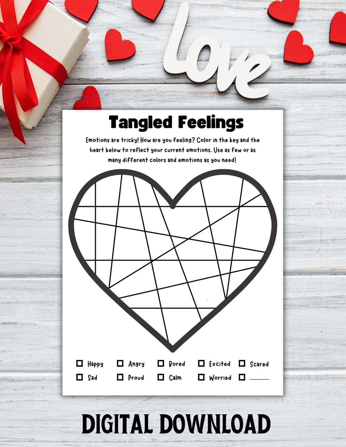 Kids Feelings Coloring Worksheet, Therapy Tool, Printable, Teaching ...