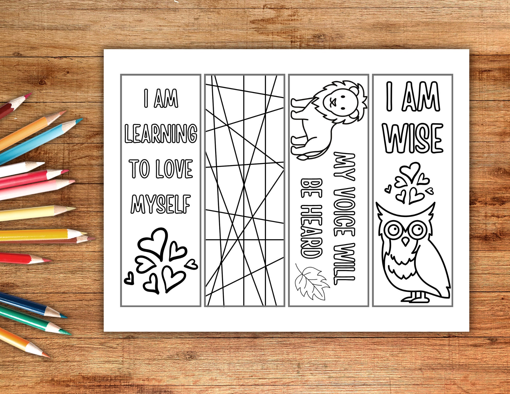 Affirmation Coloring Bookmarks, Printable Mandala, Kids & Adults ...