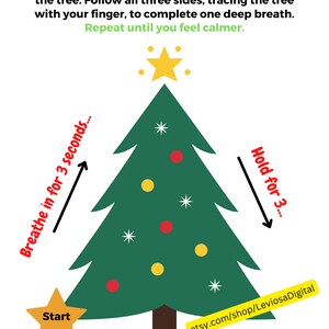 Christmas Tree Breathing Exercise Card, Kids Mindfulness (digital ...