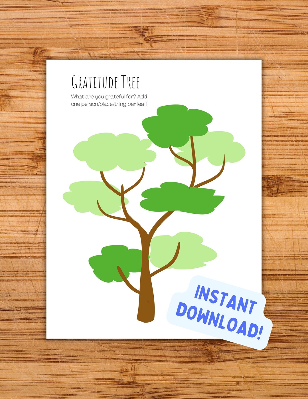 Gratitude Tree Worksheet, Weekly Activity (instant Download) - Etsy