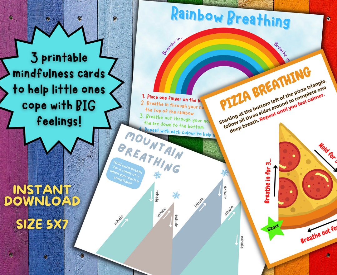 Kids Coping Cards Breathing Exercises Child Emotions Calm - Etsy