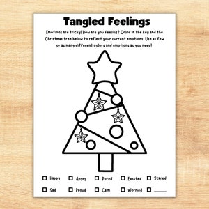 Kids Feelings Christmas Tree Coloring Worksheet (digital Download) - Etsy