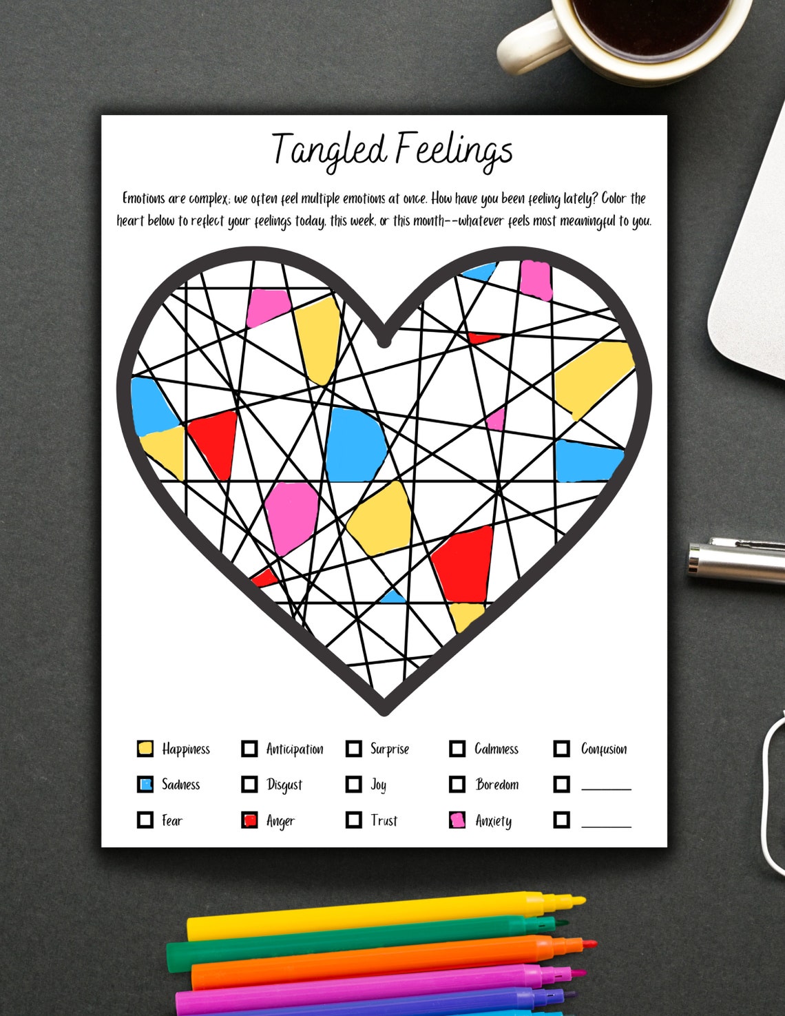 Values and Feelings Therapy Coloring Mandala Worksheet, Therapy Tool ...