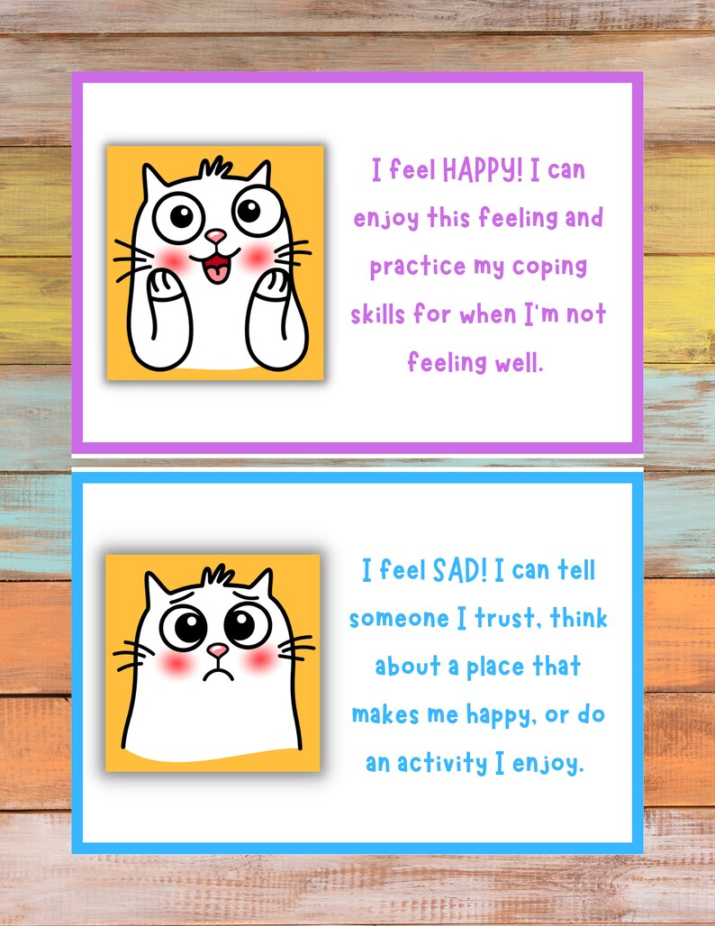 Emotion Coping Cards and Poster for Young Kids, Emotional Learning ...