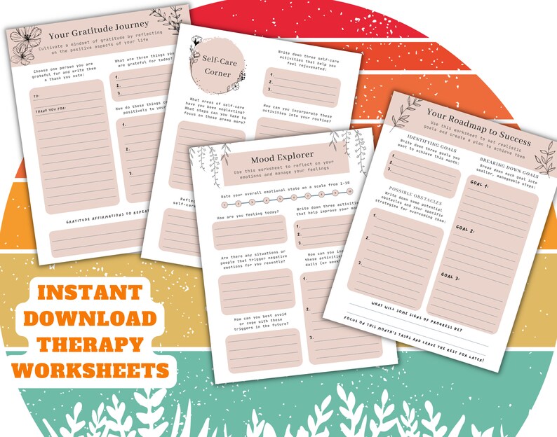 Therapy Worksheet Bundle, Positive Psychology, Self-care, Strengths ...