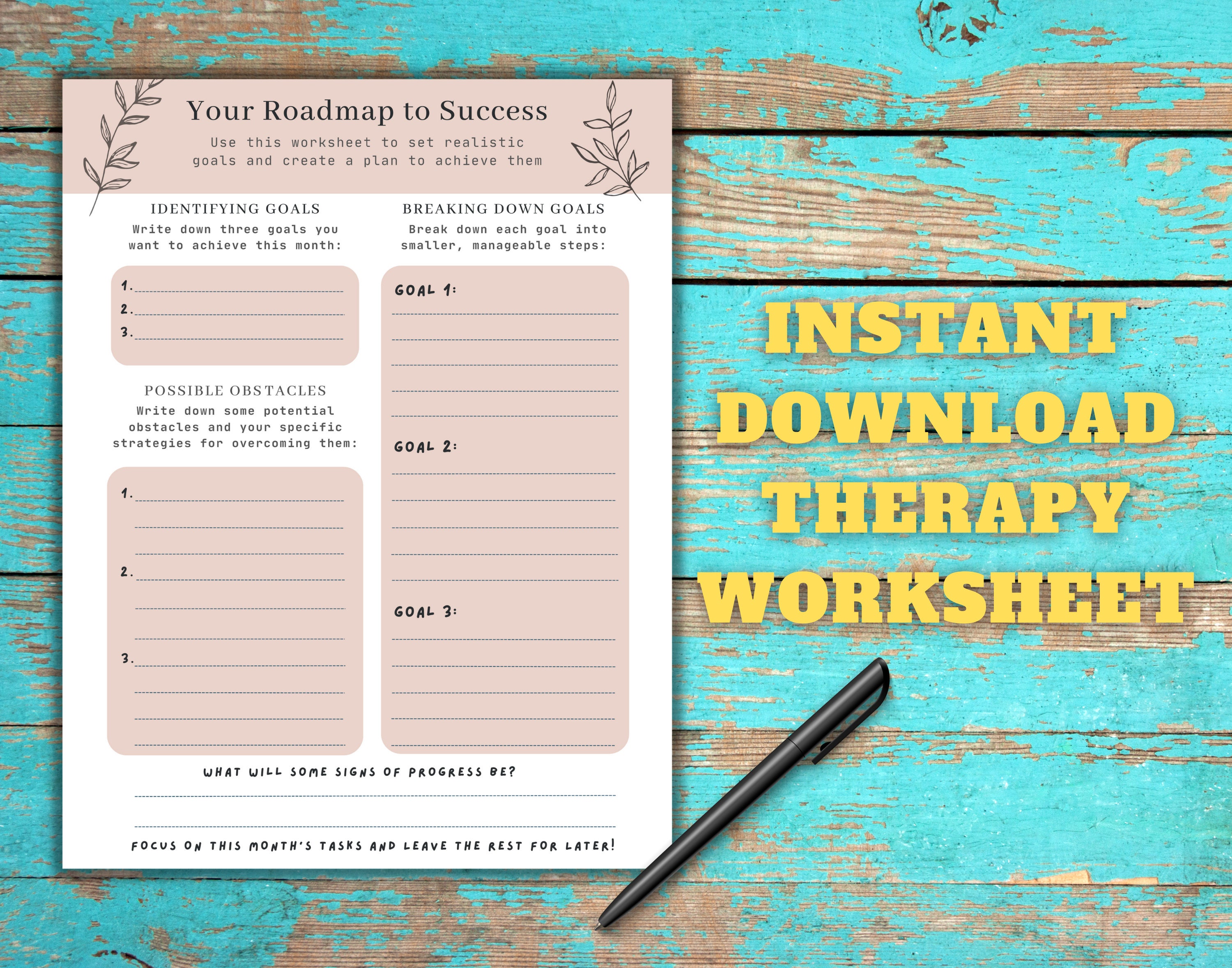 Goals Therapy Worksheet, Therapy Tool, Goals Therapy, School ...