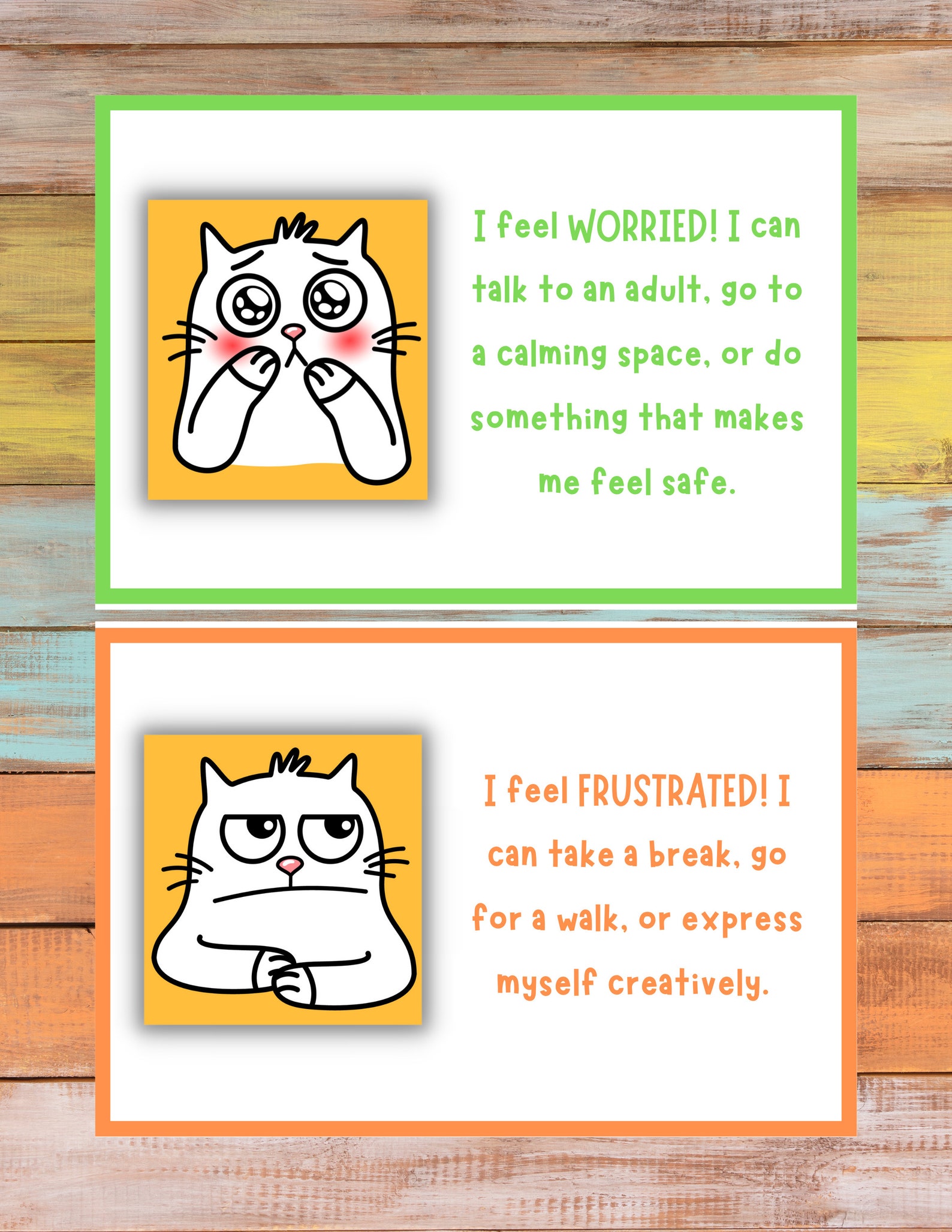 Emotion Coping Cards and Poster for Young Kids, Emotional Learning ...