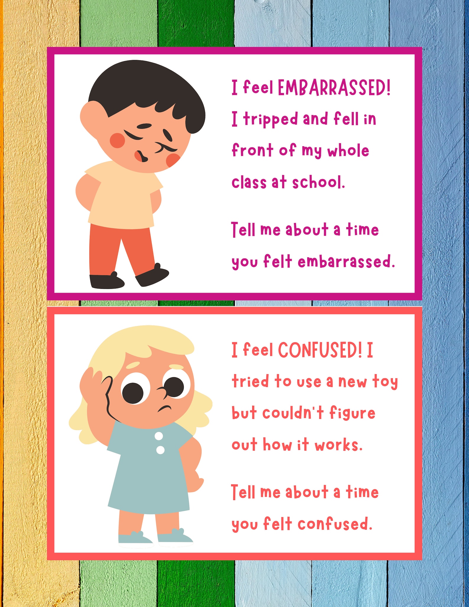 Emotion Learning Cards for Toddlers and Young Kids, Parent Tools ...
