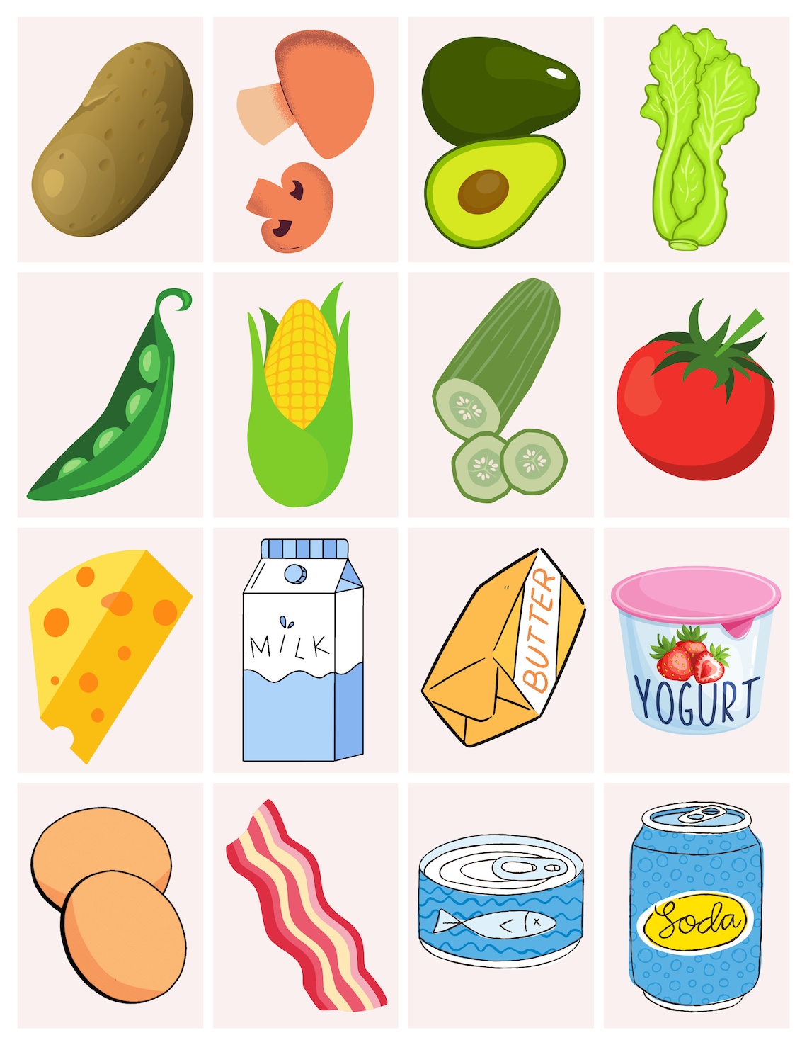 Grocery Helper Visual Food Cards Toddler Learning Parenting - Etsy