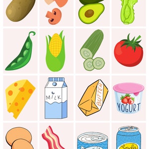 Grocery Helper Visual Food Cards, Toddler Learning, Parenting Tool ...
