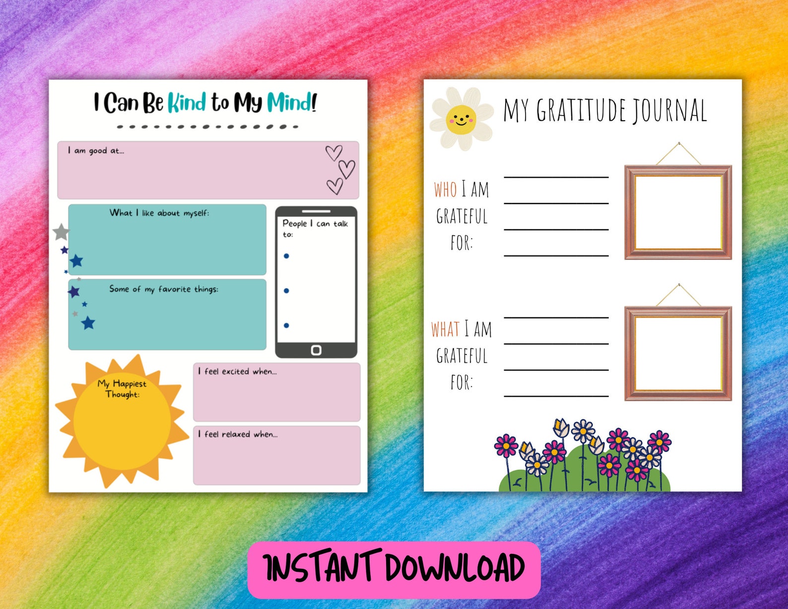 Self-esteem Kids Worksheet, Gratitude Kids Activity, Self-compassion ...