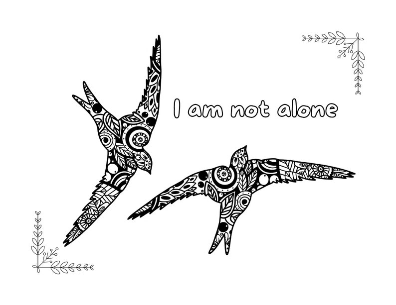 Affirmations Coloring Pages Animal Mandala, Trauma Informed, Adult ...