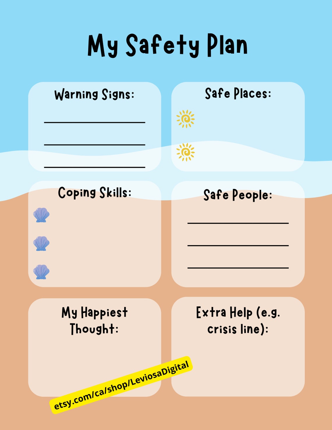 Kids Safety Plan Template, Youth Crisis Intervention (digital Download ...