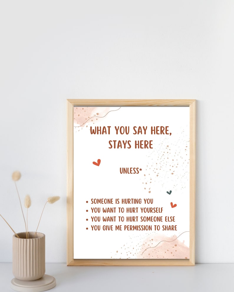 Therapy Confidentiality Sign Printable Therapist Gift - Etsy