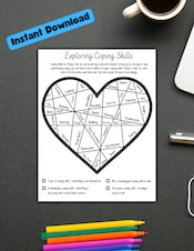 Values Coloring Worksheet, Therapy Tool, Self-help Resource, Printable ...
