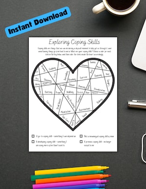 Values Coloring Worksheet, Therapy Tool, Self-help Resource, Printable ...