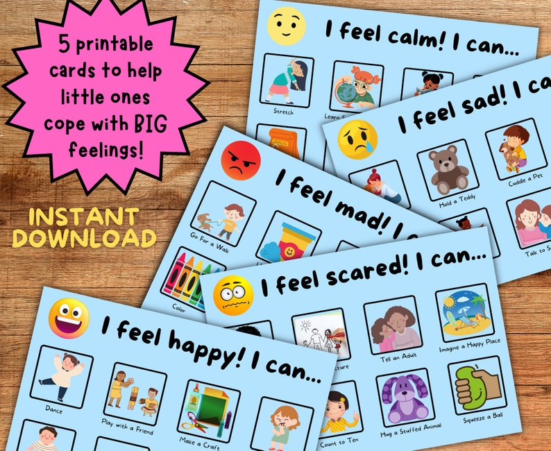 Emotion Cards for Toddlers and Young Kids, Visual Parenting Tool, Child ...