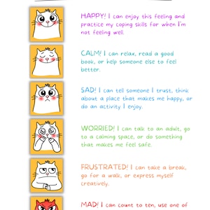 Emotion Coping Cards and Poster for Young Kids, Emotional Learning ...