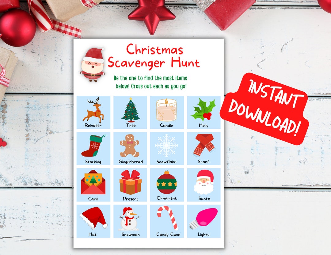 Christmas Scavenger Hunt! Digital Download, Classroom Christmas Game ...