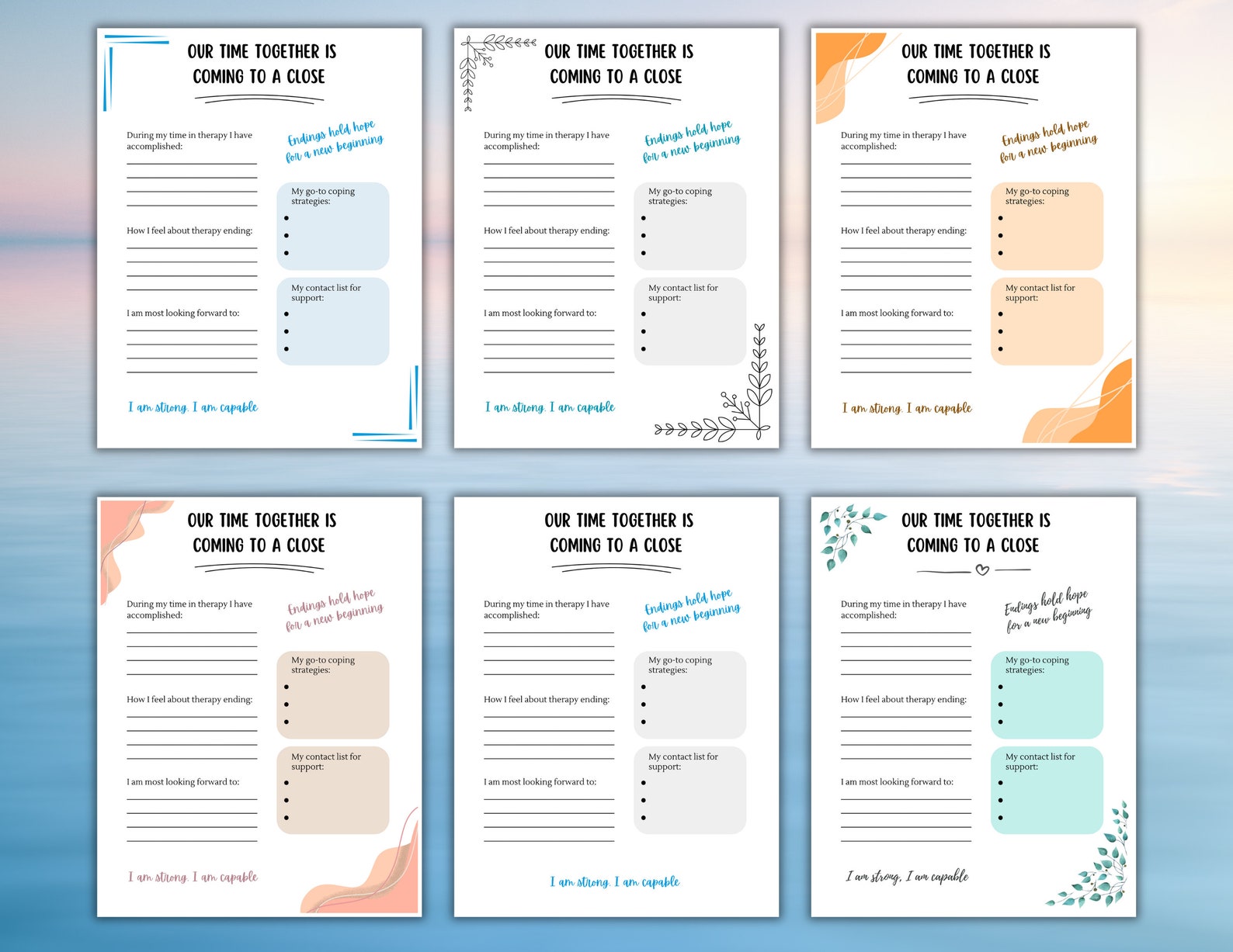 Therapy Termination Worksheet, Instant Download, Counselling Template ...