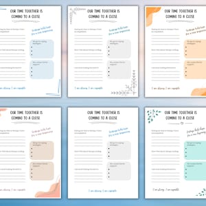 Therapy Termination Worksheet, Instant Download, Counselling Template ...