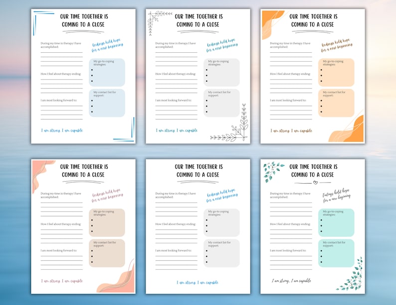 Therapy Termination Worksheet, Instant Download, Counselling Template ...