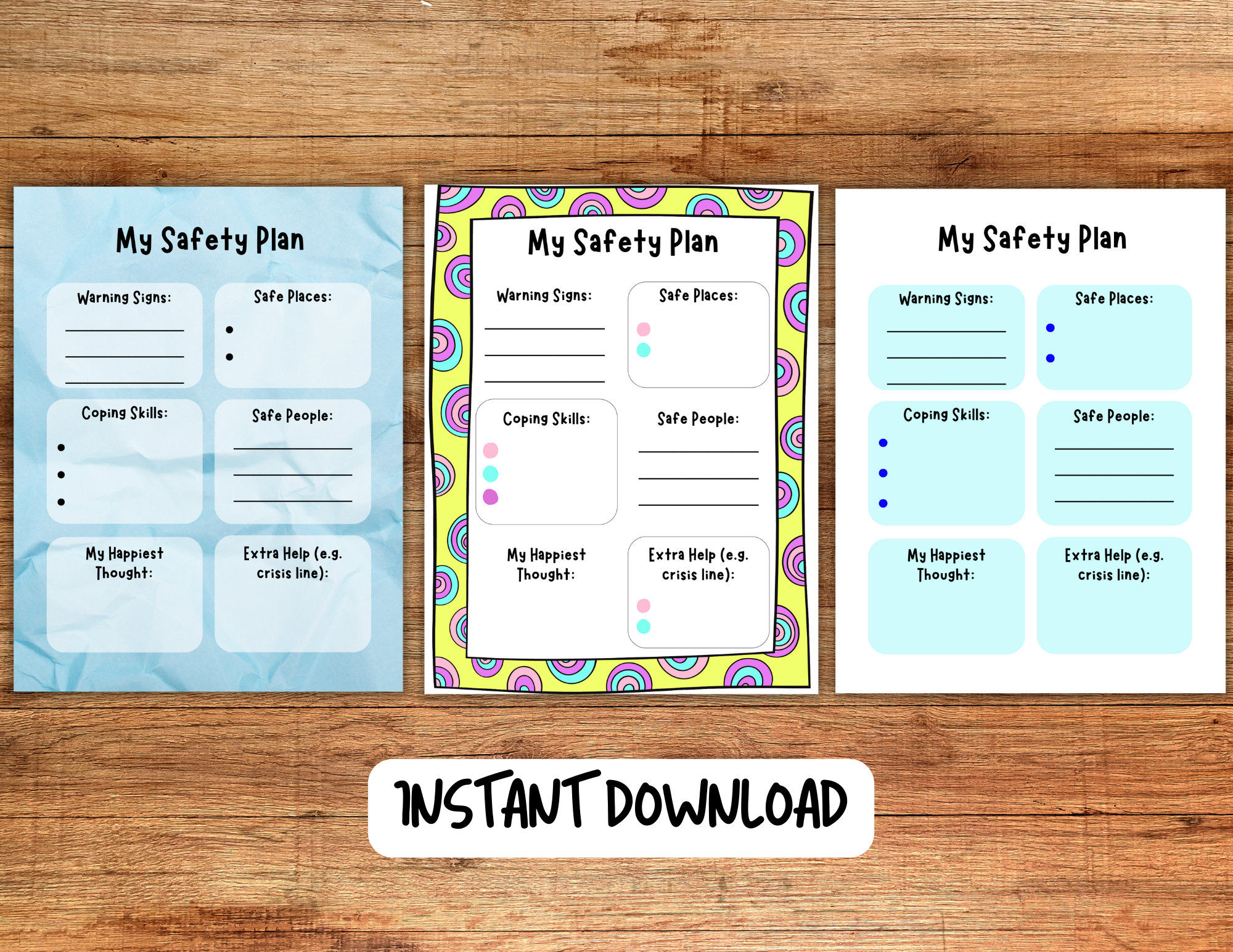 Kids Safety Plan Template, Youth Crisis Intervention (digital Download ...