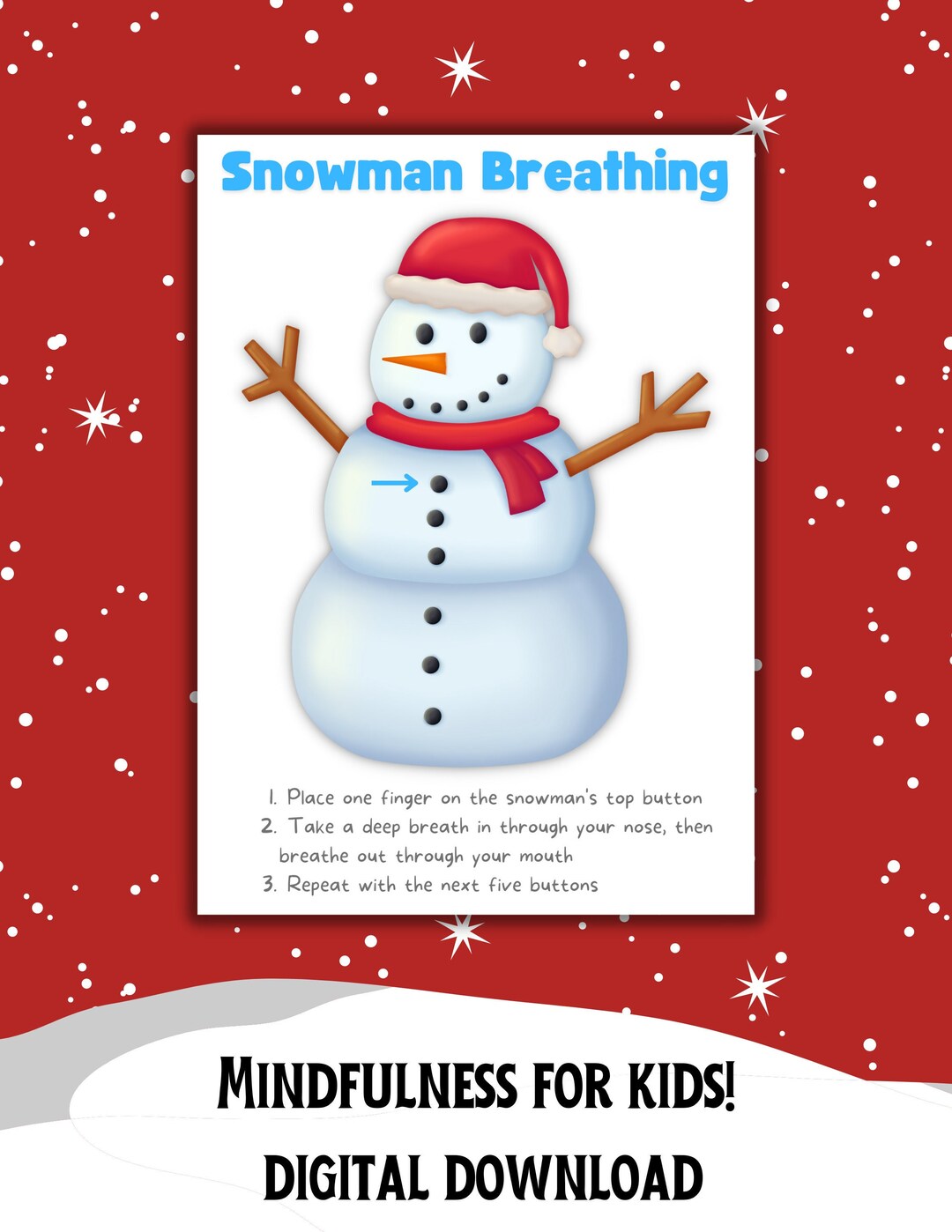 Snowman Breathing Exercise, Mindfulness for Toddlers and Young Kids ...