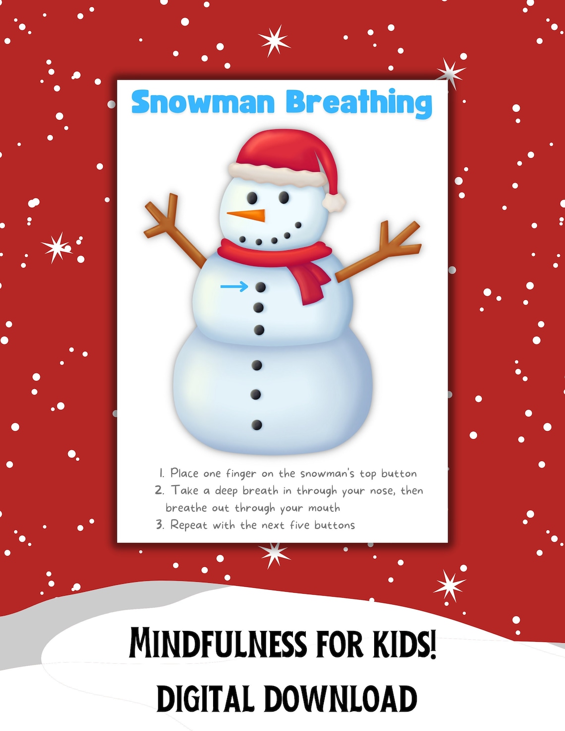Snowman Breathing Exercise, Mindfulness for Toddlers and Young Kids ...