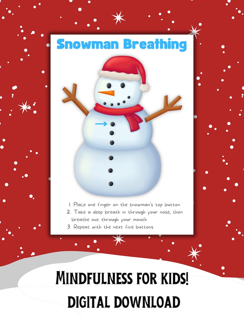 Snowman Breathing Exercise, Mindfulness for Toddlers and Young Kids ...
