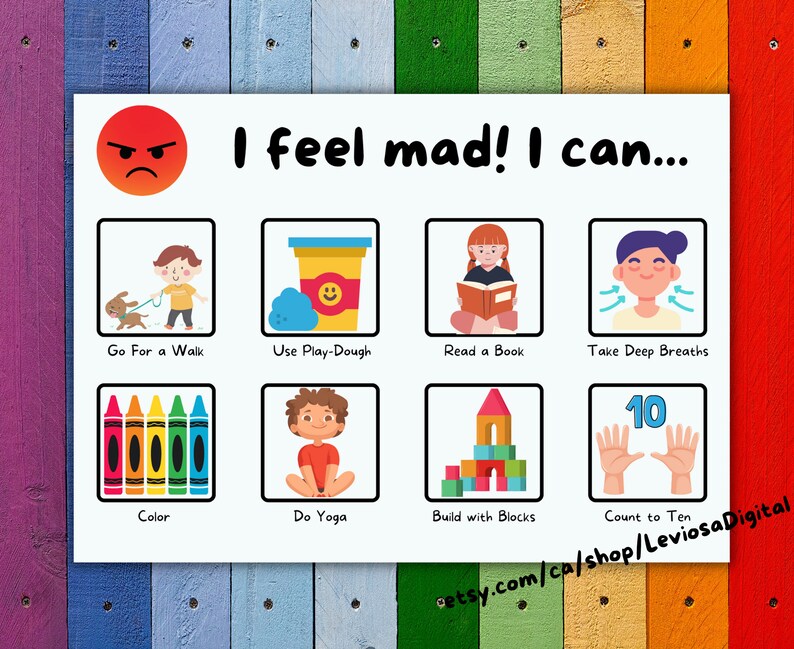 Toddler Emotion Coping Cards, Feelings Learning Tool (digital Download ...