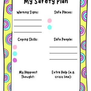 Safety Plan for Kids, Teens, Crisis Intervention, Therapy Tools ...