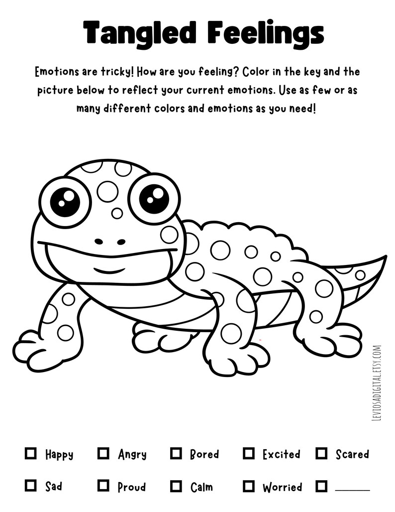 Feelings Coloring Pages, Child Therapy Worksheets (printable PDF) - Etsy