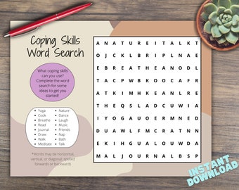 Therapy Word Search - Etsy