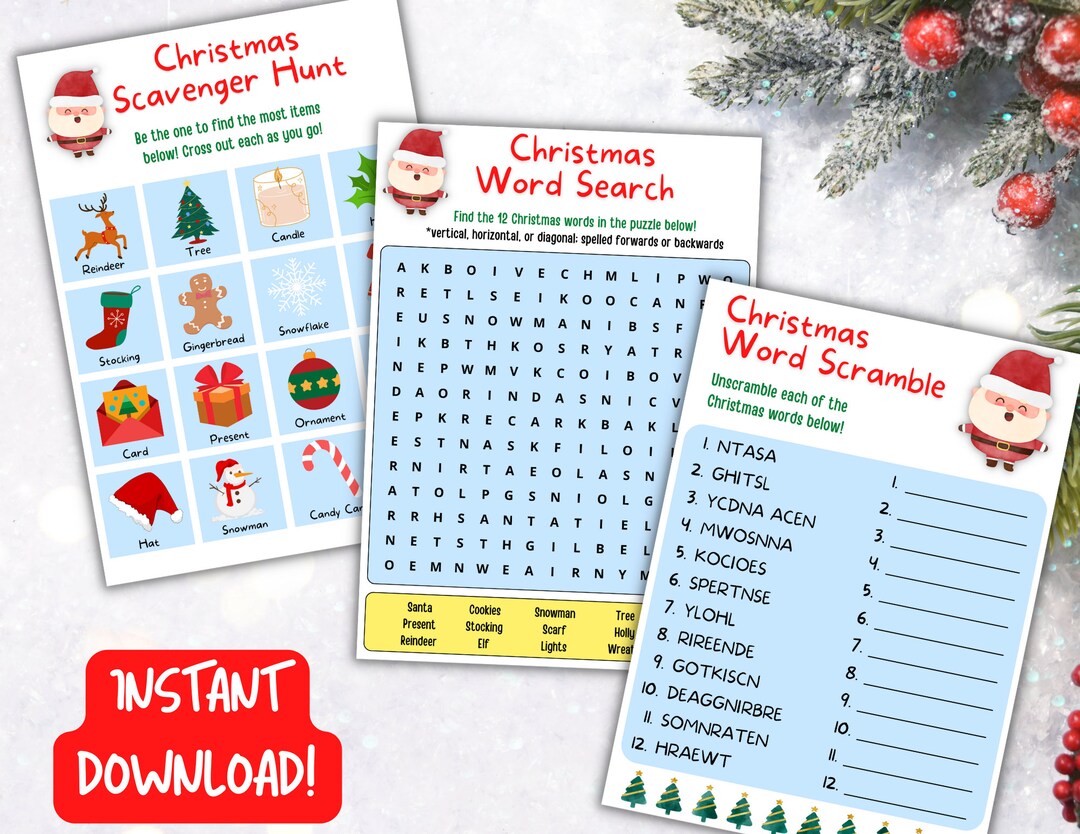 Kids Christmas Games Bundle! Printable, Classroom Christmas Game, Kids ...