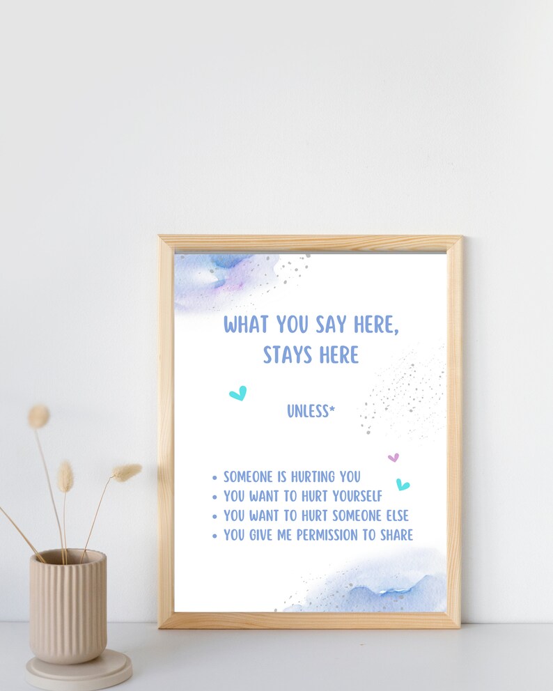 Therapy Confidentiality Sign, Counselor Office Decor (printable) - Etsy
