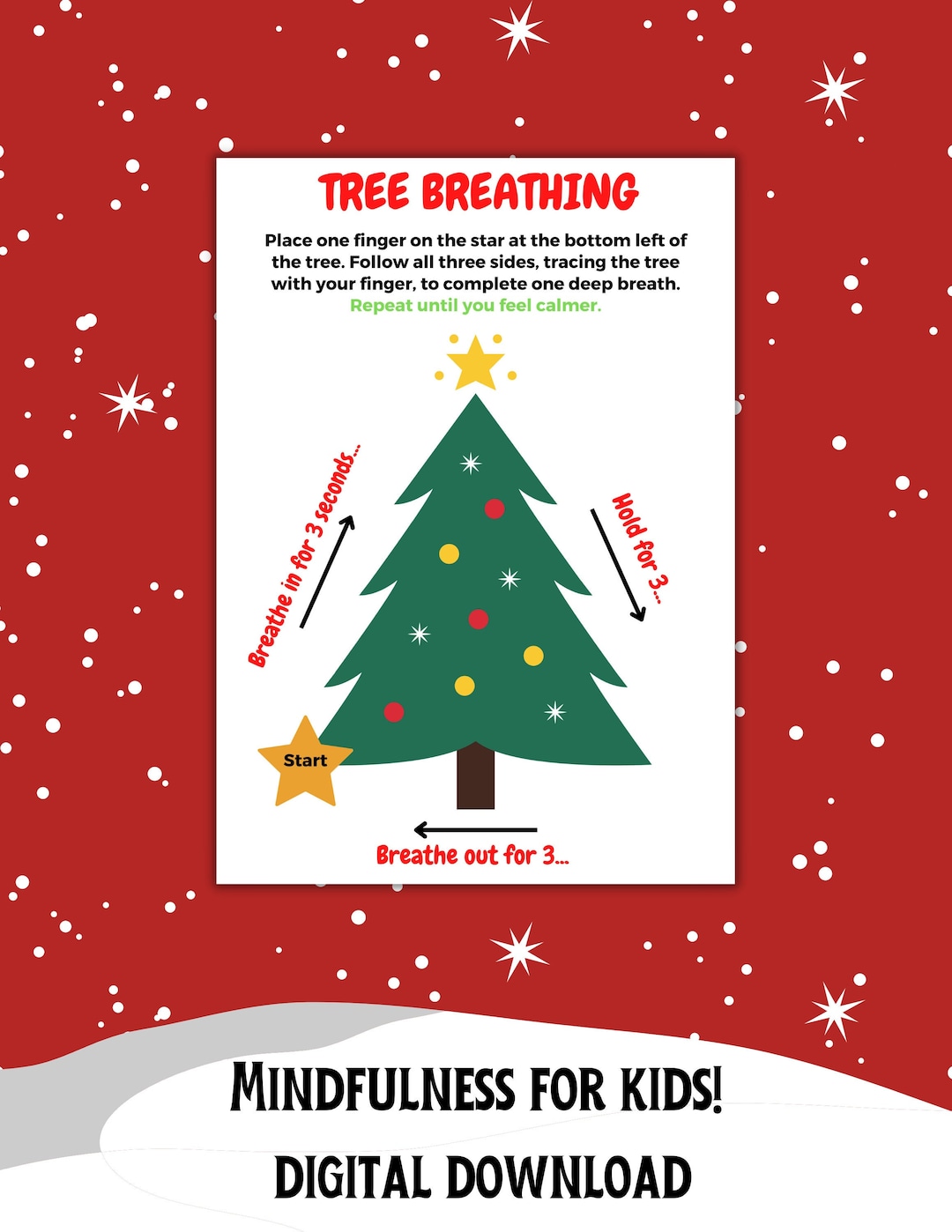 Christmas Tree Breathing Exercise, Mindfulness for Kids, Parenting ...