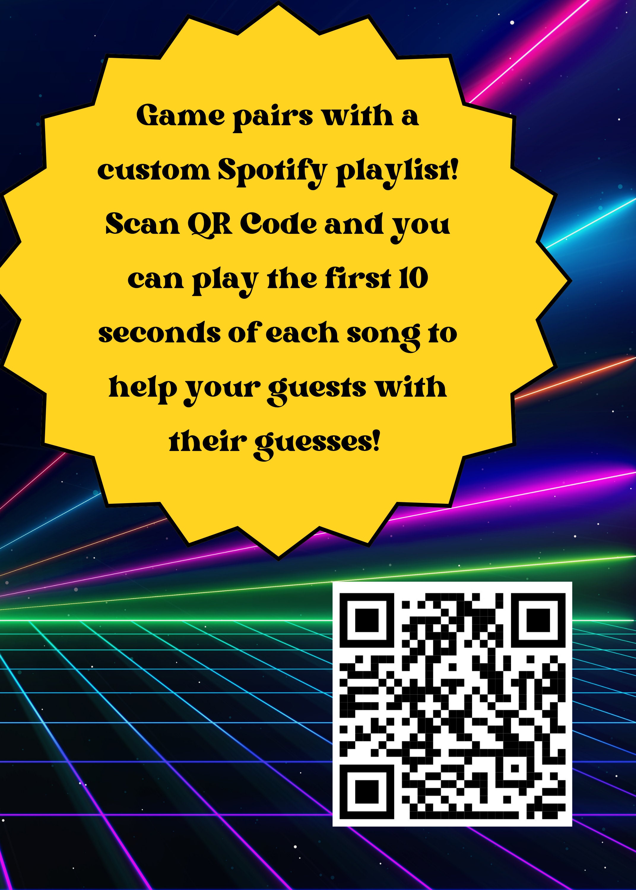 80s Music Trivia Game Fun Modern Baby Shower Or Party Game Etsy