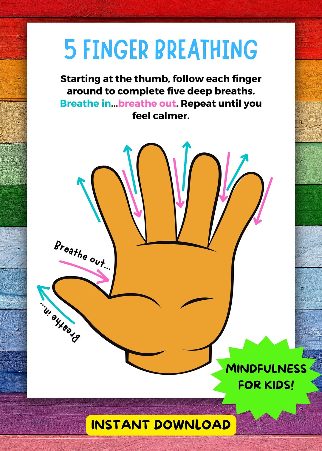 Breathing Exercise Kids, Mindfulness, Calm Corner, Kids Coping Tool ...