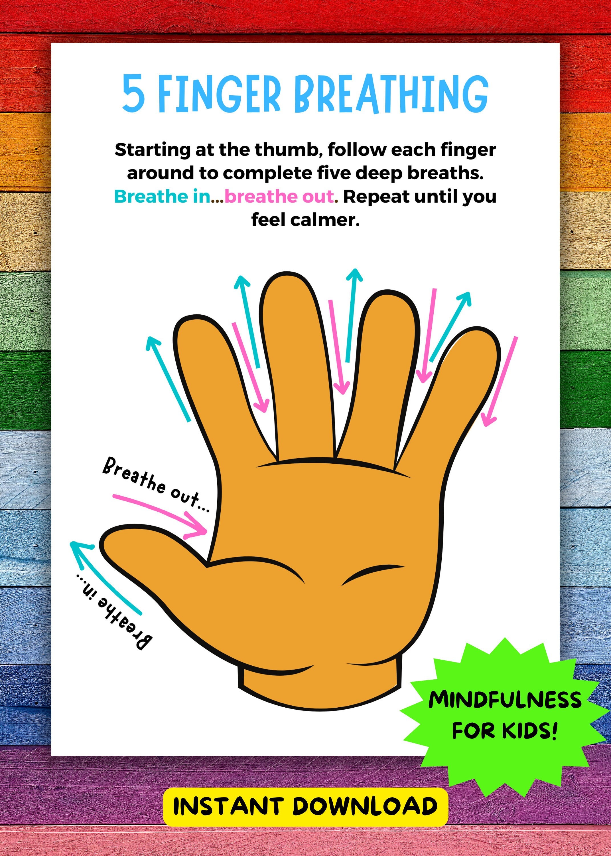 Breathing Exercise Kids, Mindfulness, Calm Corner, Kids Coping Tool ...