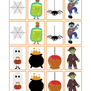Halloween Matching Card Game Kids and Toddlers, Instant Download ...