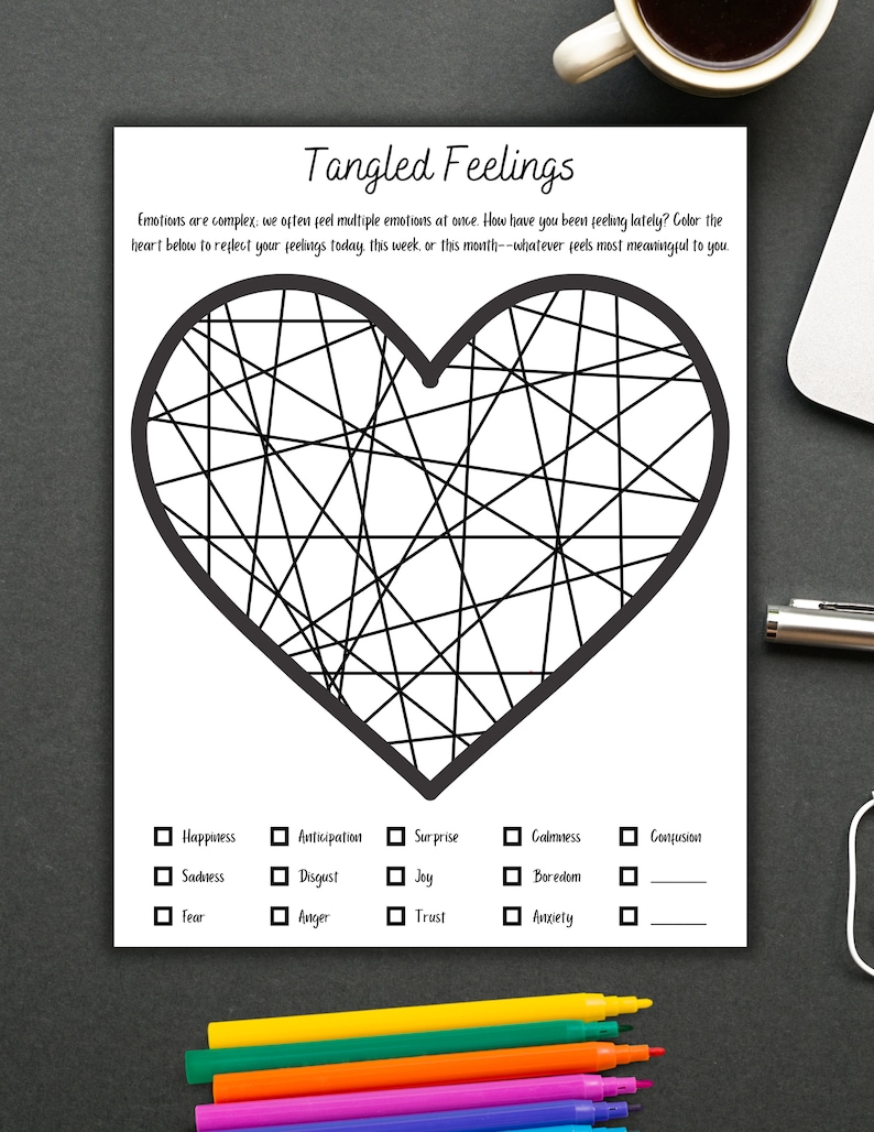 Feelings Coloring Worksheet, Therapy Tool, Self-help Resource ...