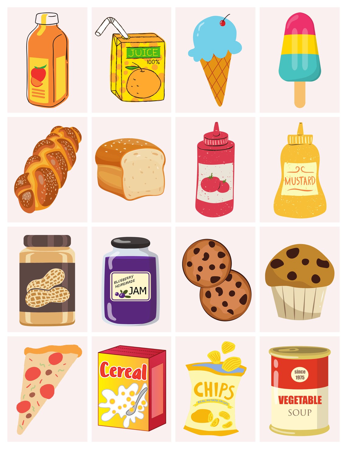 Grocery Helper Visual Food Cards, Toddler Learning, Parenting Tool ...