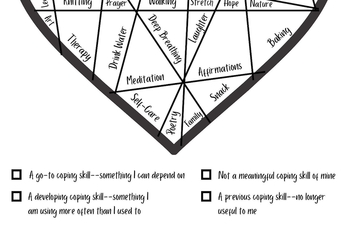 Coping Skills Coloring Worksheet, Therapy Tool, Self-help Tool ...