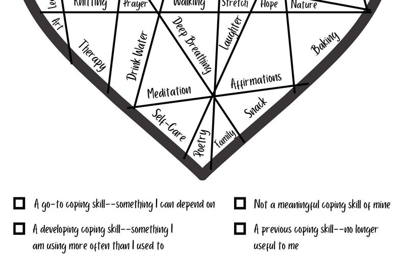 Coping Skills Coloring Worksheet, Therapy Tool, Self-help Tool ...