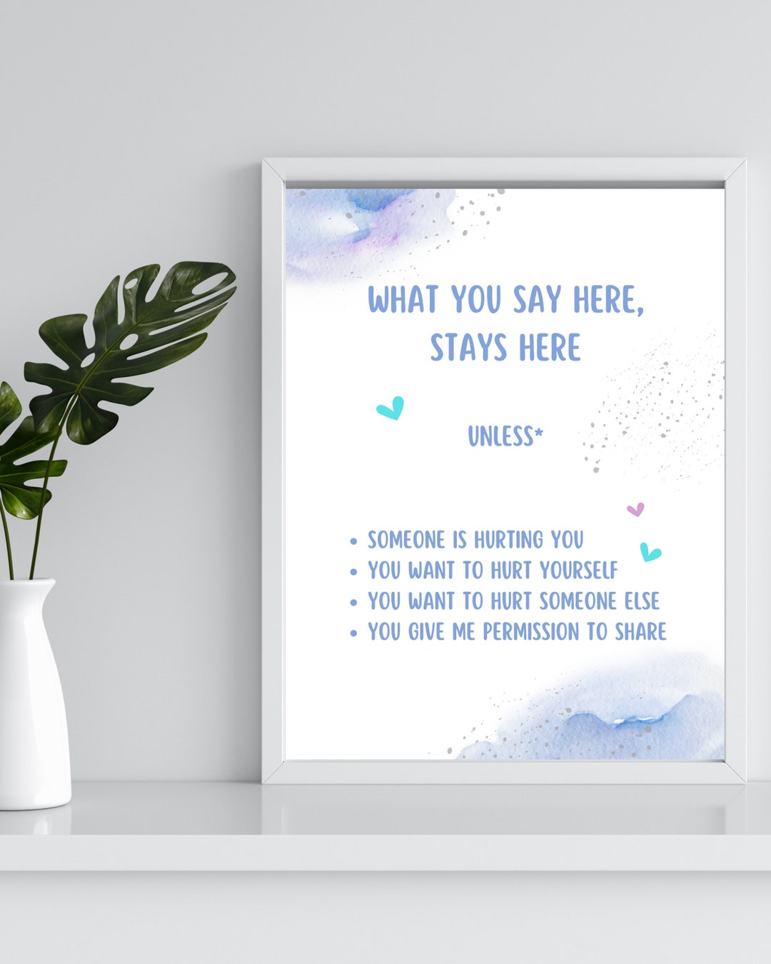 Therapy Confidentiality Sign, Counselor Office Decor (printable) - Etsy