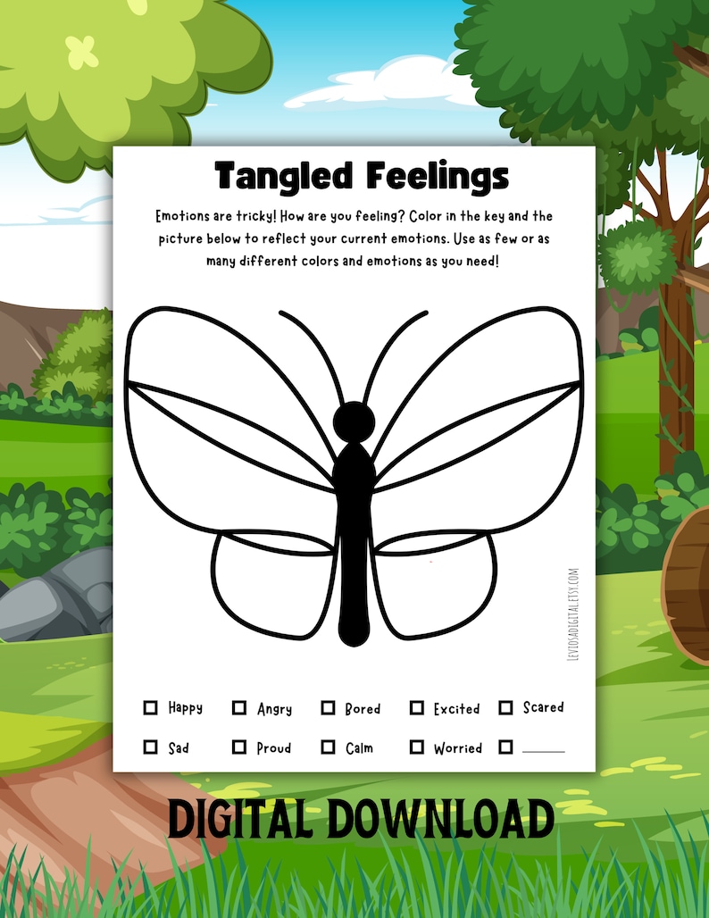 Kids Coloring Feelings Worksheet, Therapy Tool, Self-help Resource ...