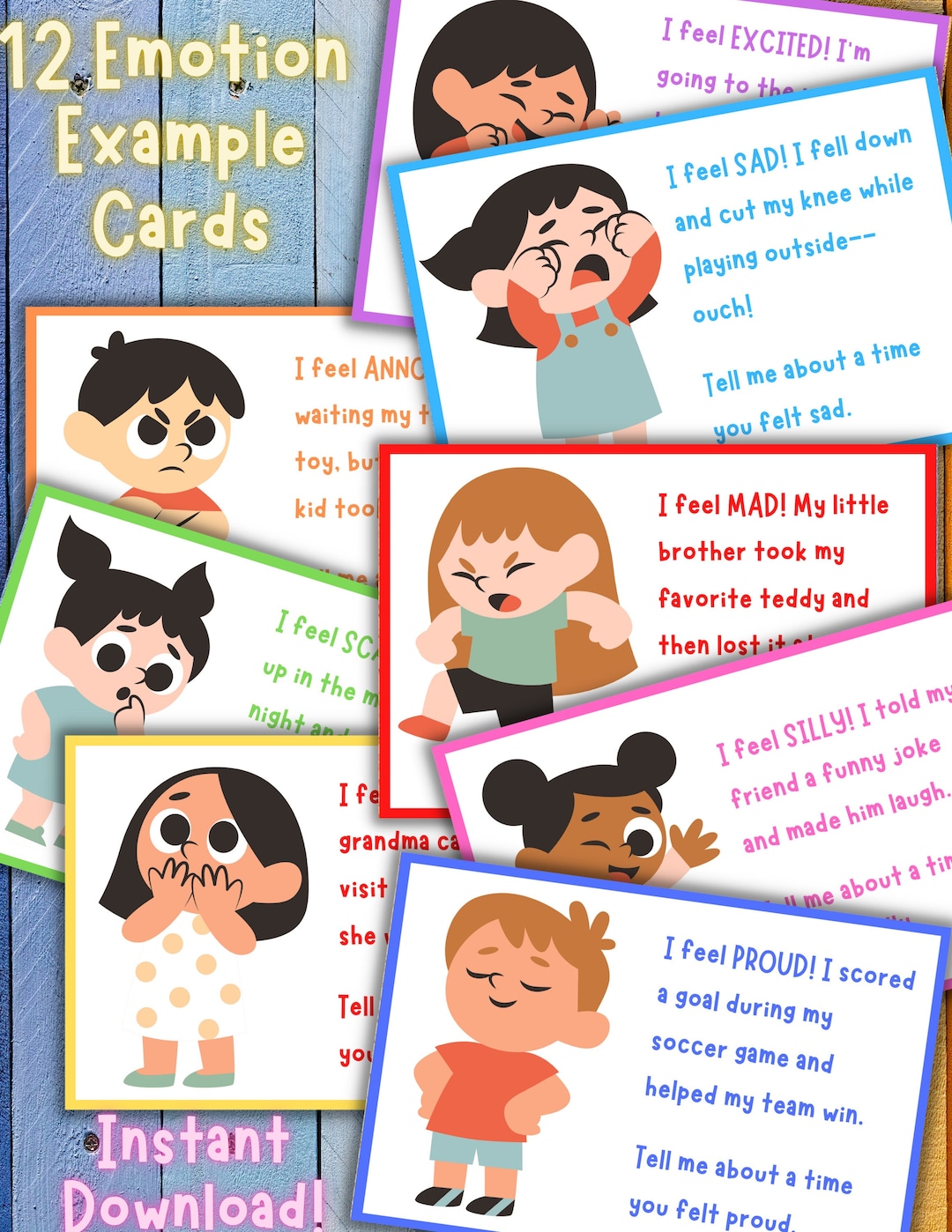 Emotion Learning Cards for Toddlers and Young Kids, Parent Tools ...