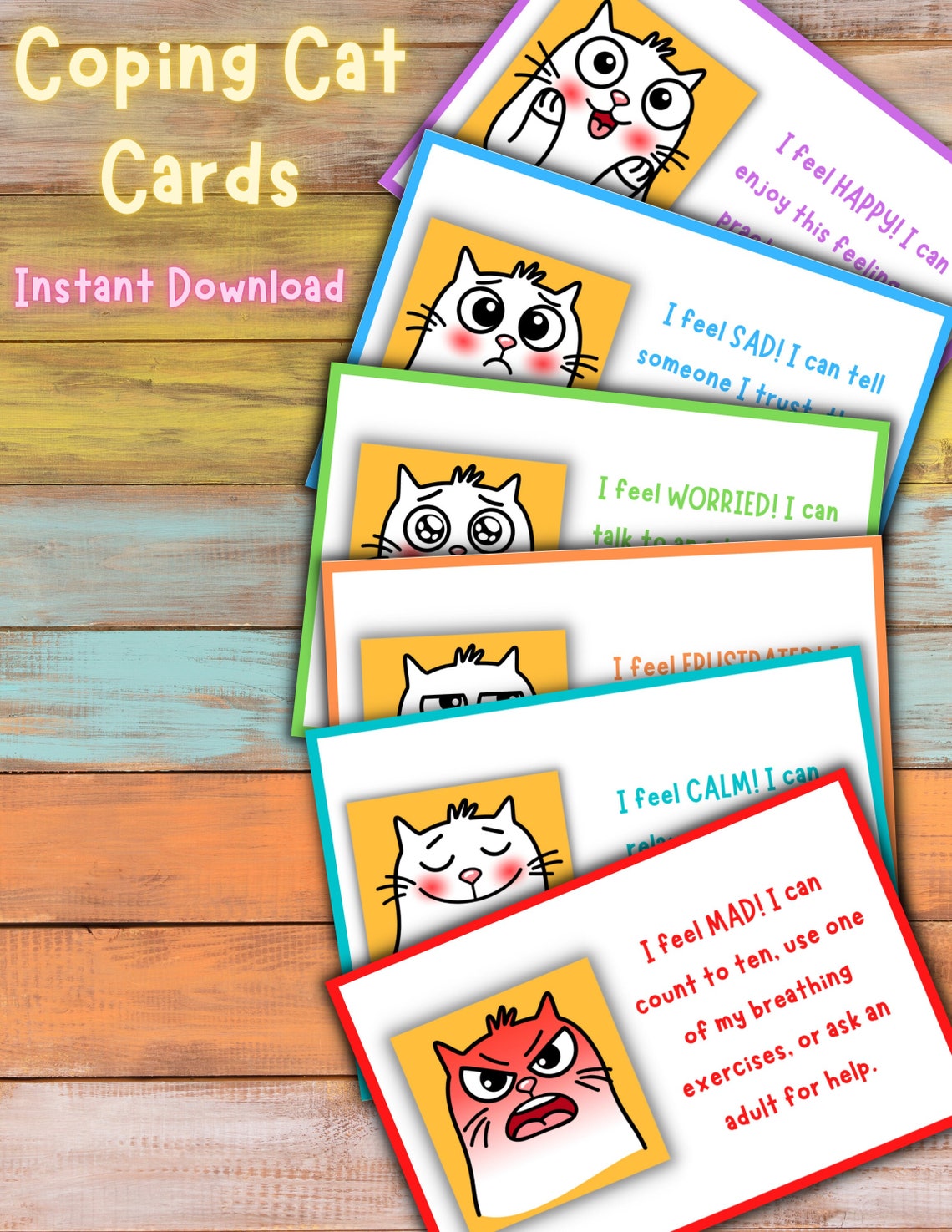 Emotion Coping Cards and Poster for Young Kids, Emotional Learning ...