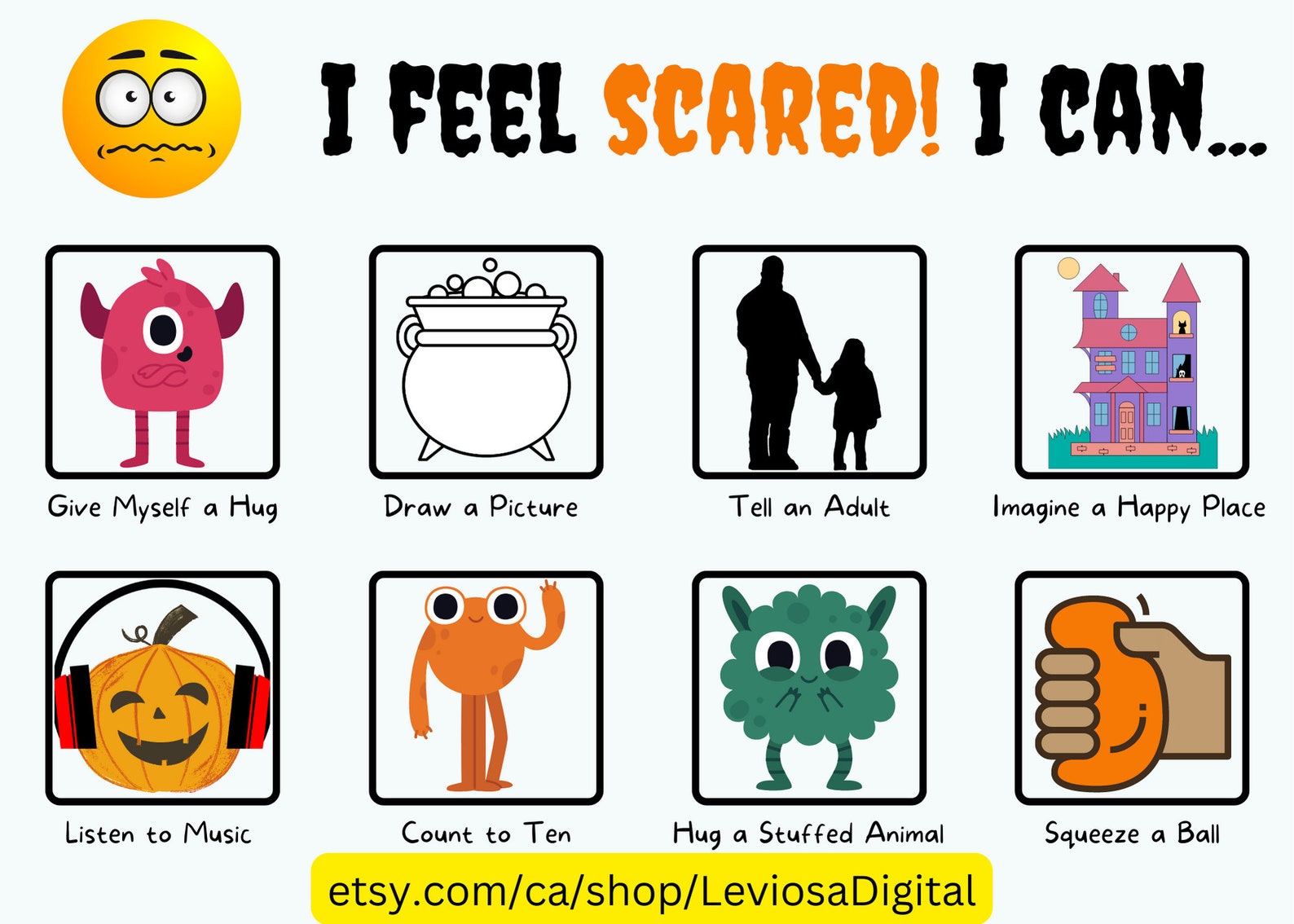 Halloween Emotion Coping Cards for Toddlers & Young Kids, Parenting ...